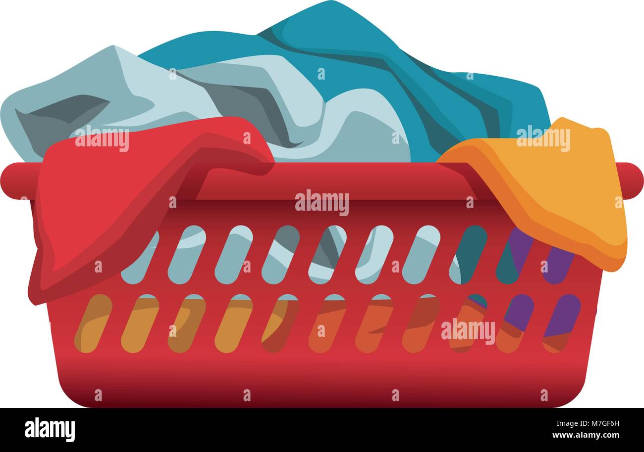 Clothes in basket vector illustration graphic design Stock Vector Image ...