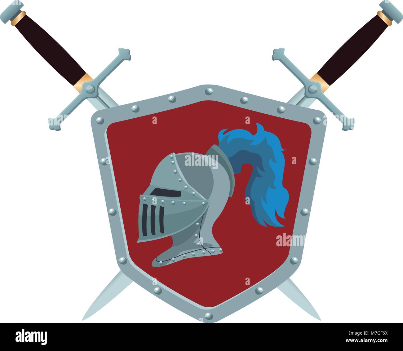 Medieval emblem with shield vector illustration graphic design Stock ...