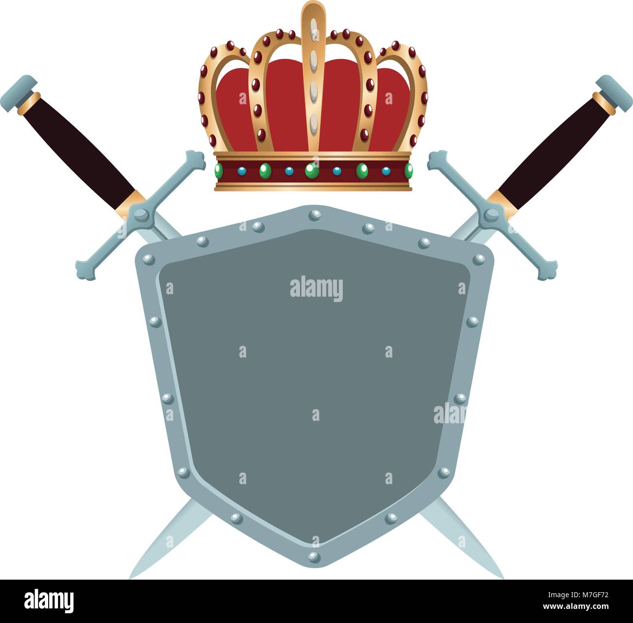 Medieval emblem with shield vector illustration graphic design Stock ...