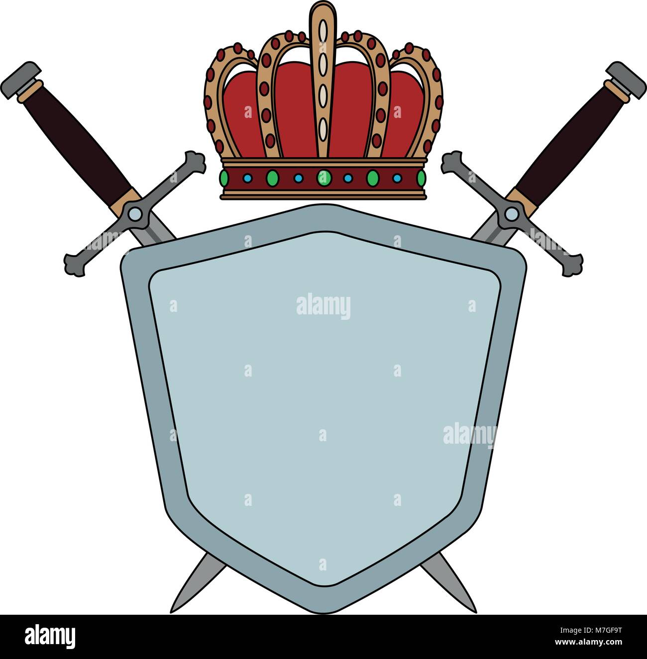 Medieval emblem with shield vector illustration graphic design Stock ...