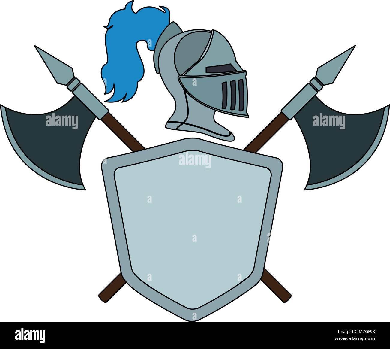 Medieval emblem with shield vector illustration graphic design Stock ...