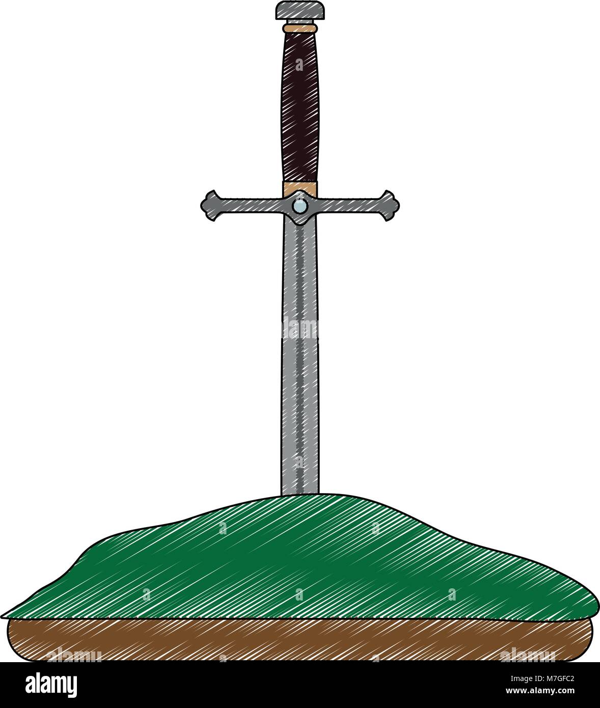 Sword in ground vector illustration graphic design Stock Vector Image ...