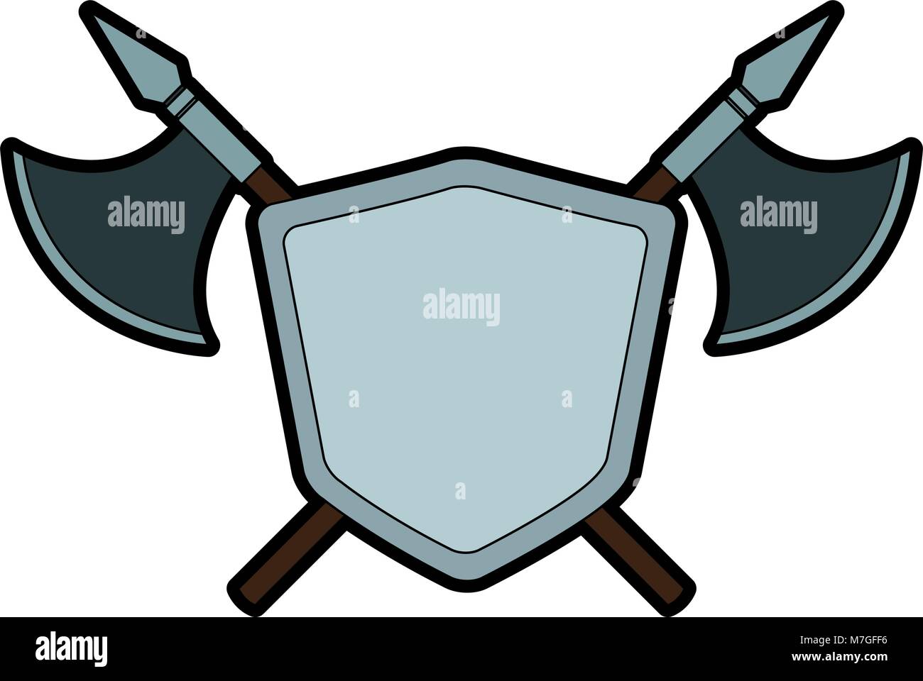 Medieval emblem with shield vector illustration graphic design Stock ...