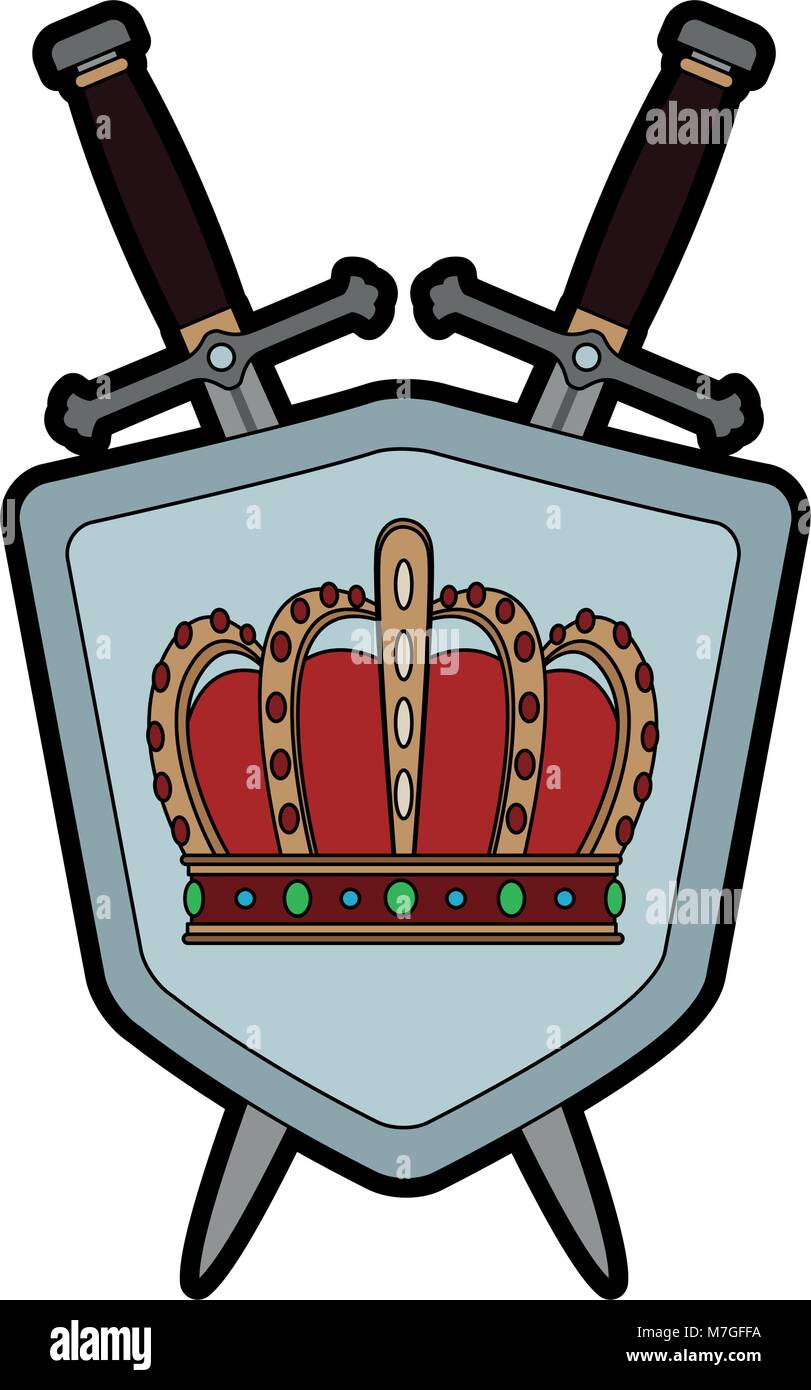 Medieval emblem with shield vector illustration graphic design Stock ...