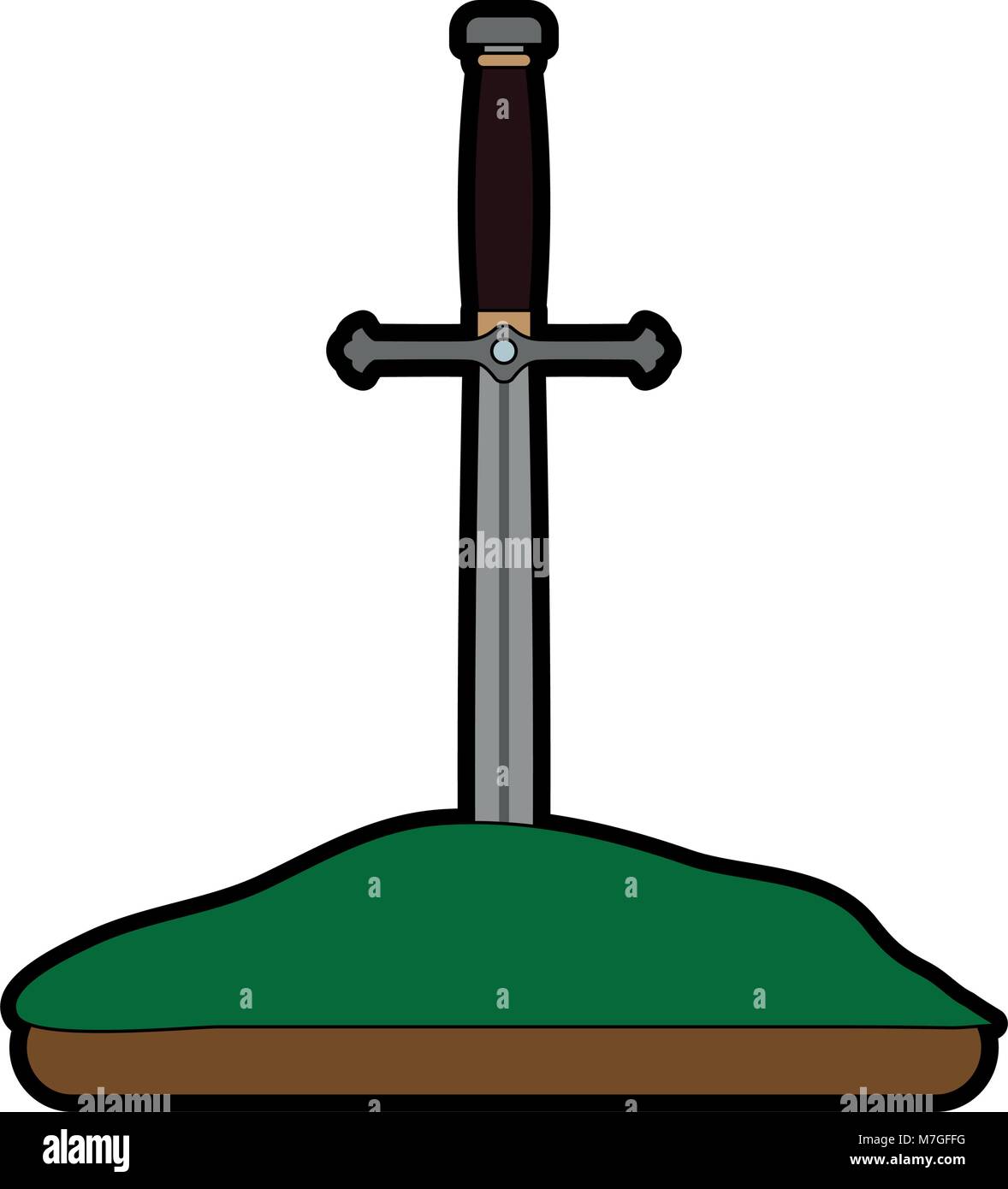 Sword in the ground Stock Vector Images - Alamy