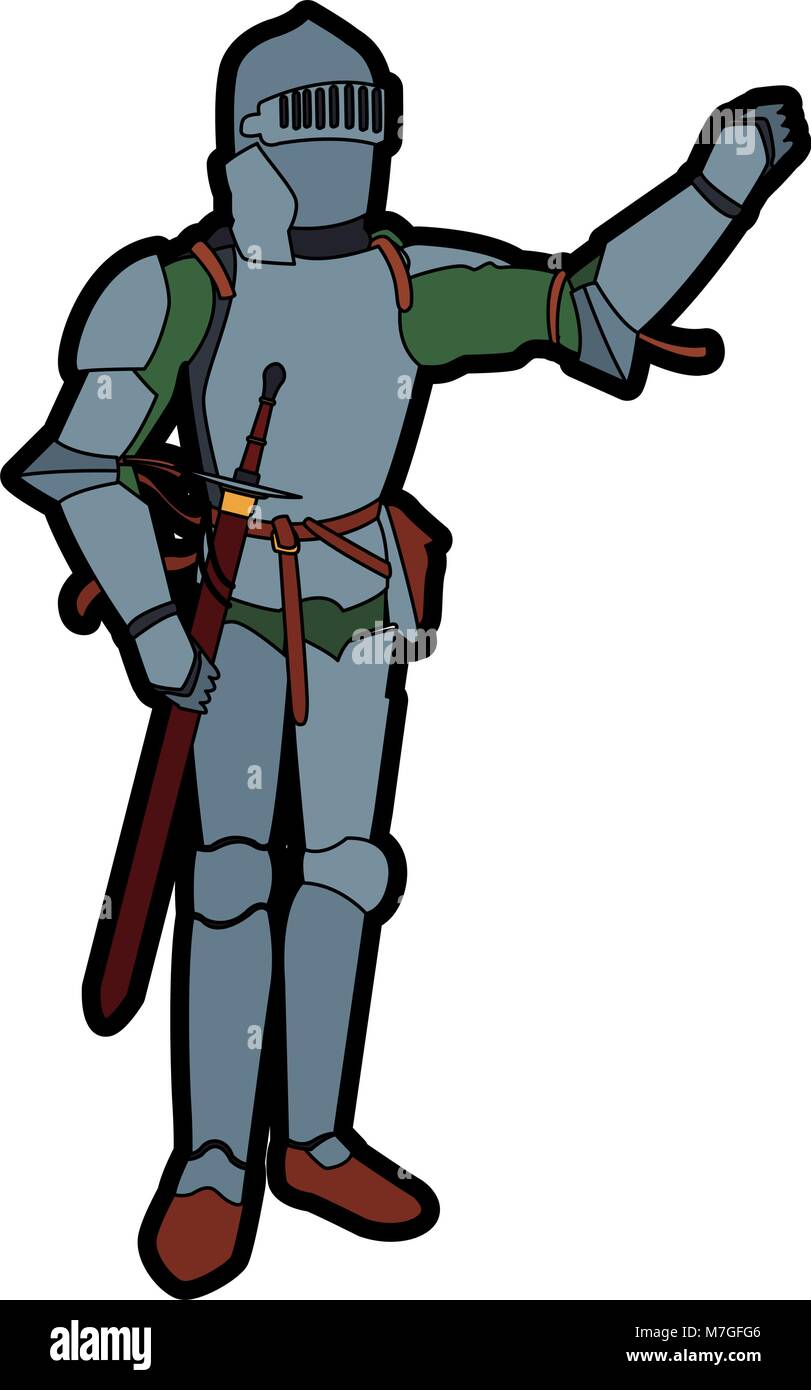Medieval warrior cartoon vector illustration graphic design Stock ...