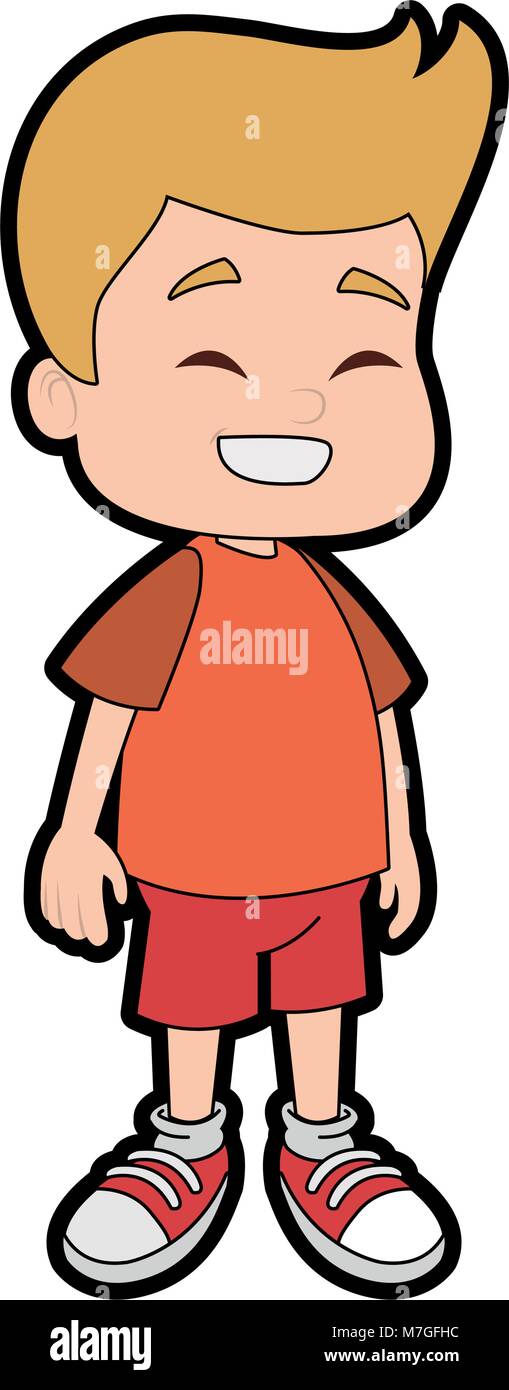 Cute school boy cartoon vector illustration graphic design Stock Vector ...