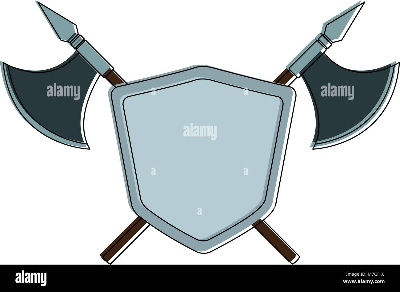Medieval emblem with shield vector illustration graphic design Stock ...