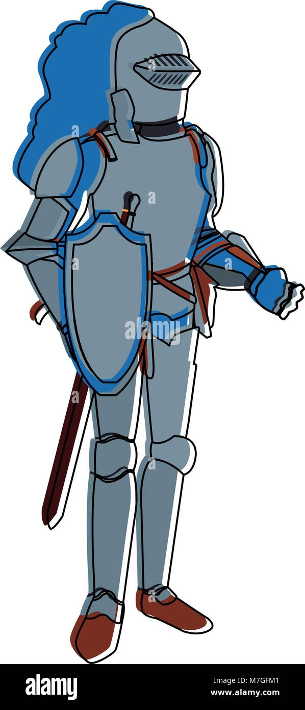 Medieval warrior cartoon vector illustration graphic design Stock ...