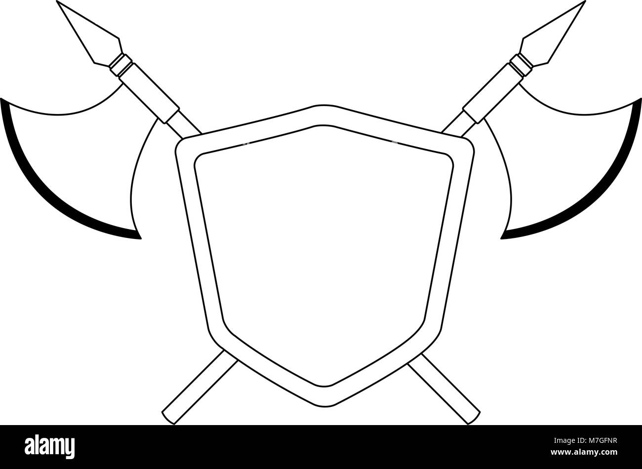 Medieval emblem with shield vector illustration graphic design Stock ...