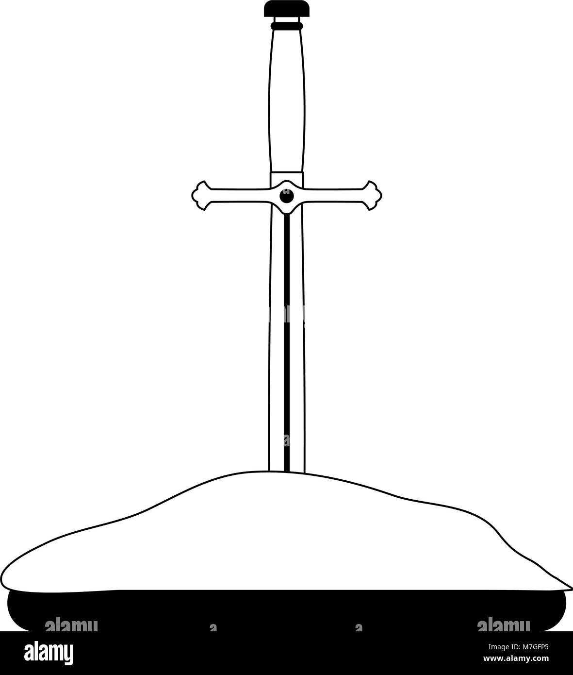 Sword in ground vector illustration graphic design Stock Vector Image ...