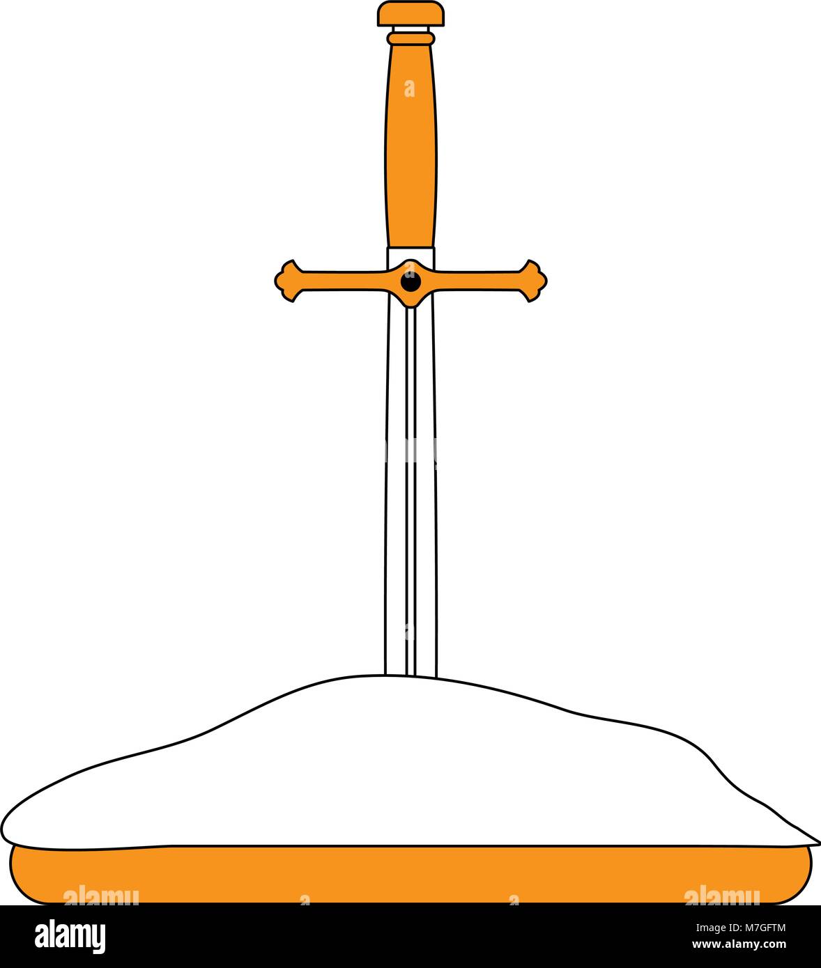 Sword in ground vector illustration graphic design Stock Vector Image ...