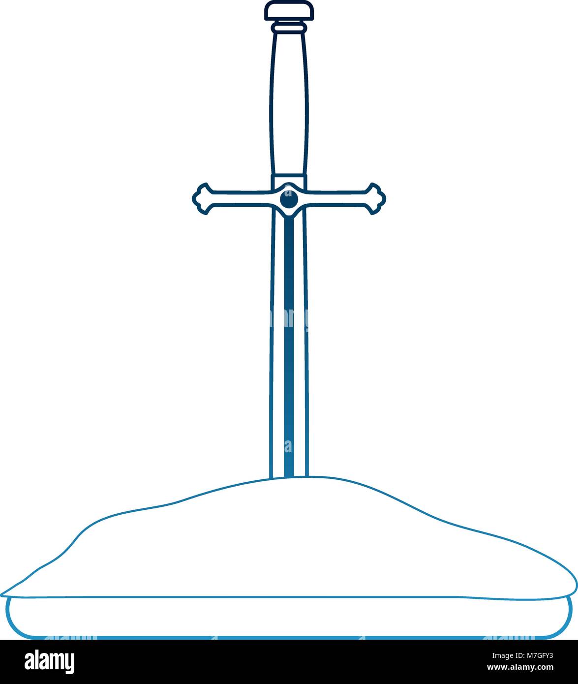 Sword in ground vector illustration graphic design Stock Vector Image ...