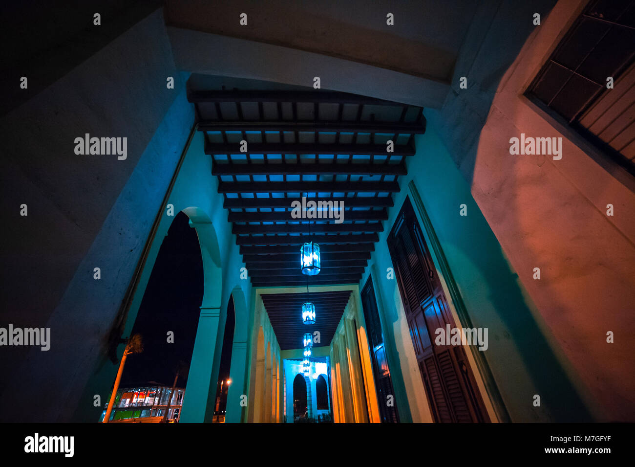 Roof of a passageway at night, Havana, Cuba Stock Photo - Alamy