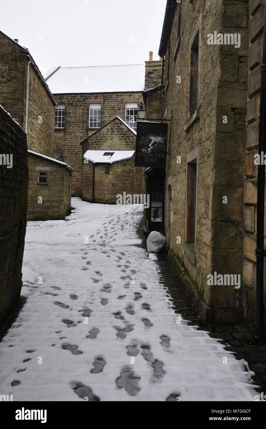 Spring snow at Longnor Staffordshire Peak District UK Stock Photo - Alamy