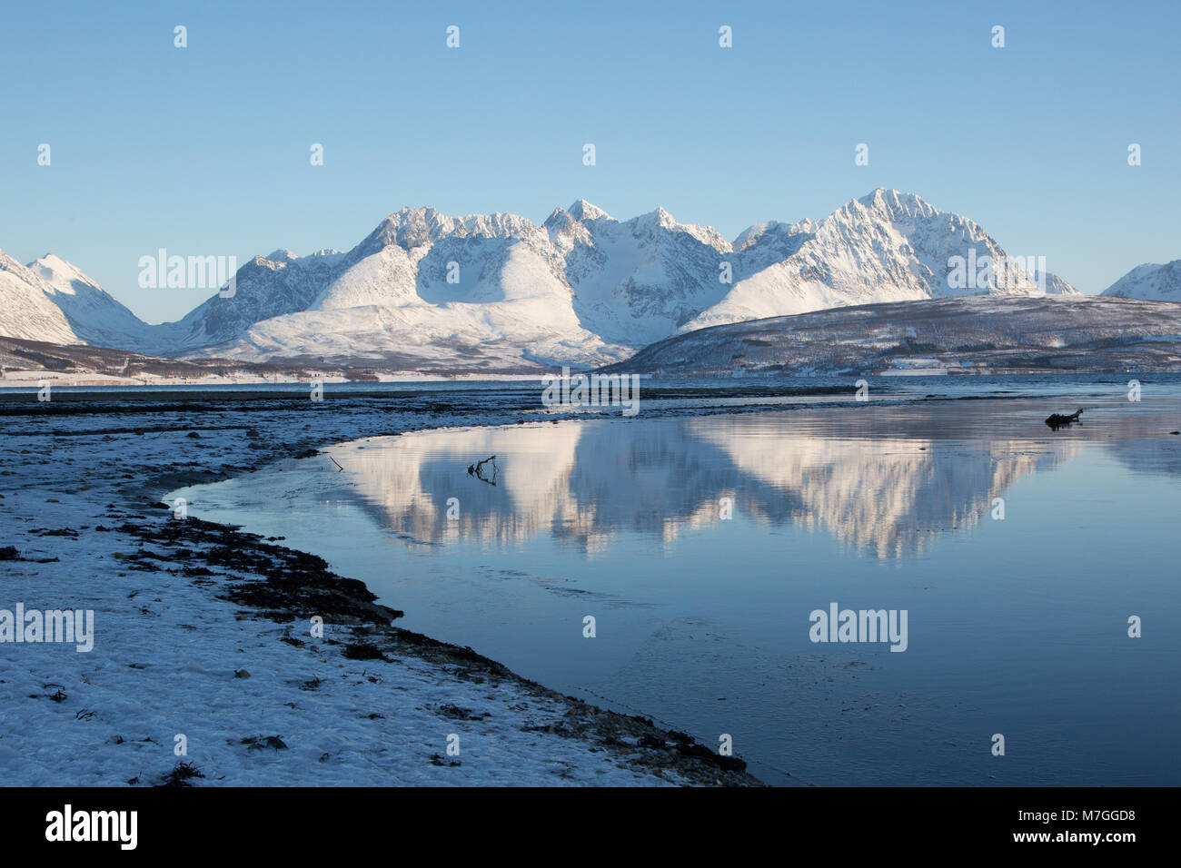 Mountain reflection, Norway Stock Photo - Alamy