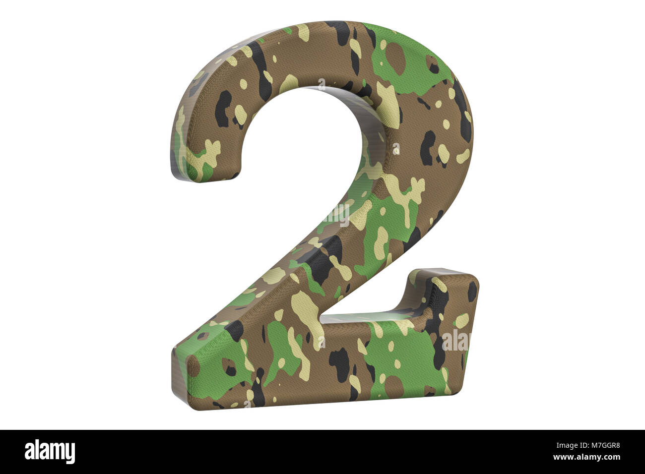 Camouflage army number 2, 3D rendering isolated on white background ...