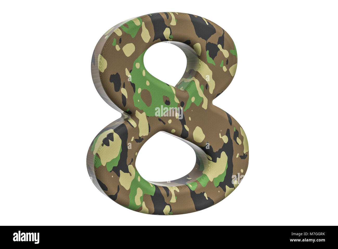 Camouflage army number 8, 3D rendering isolated on white background ...