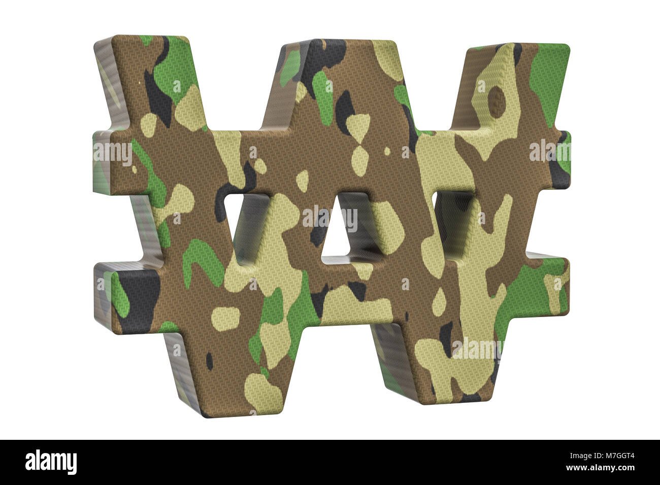 Camouflage army won symbol, 3D rendering isolated on white background ...