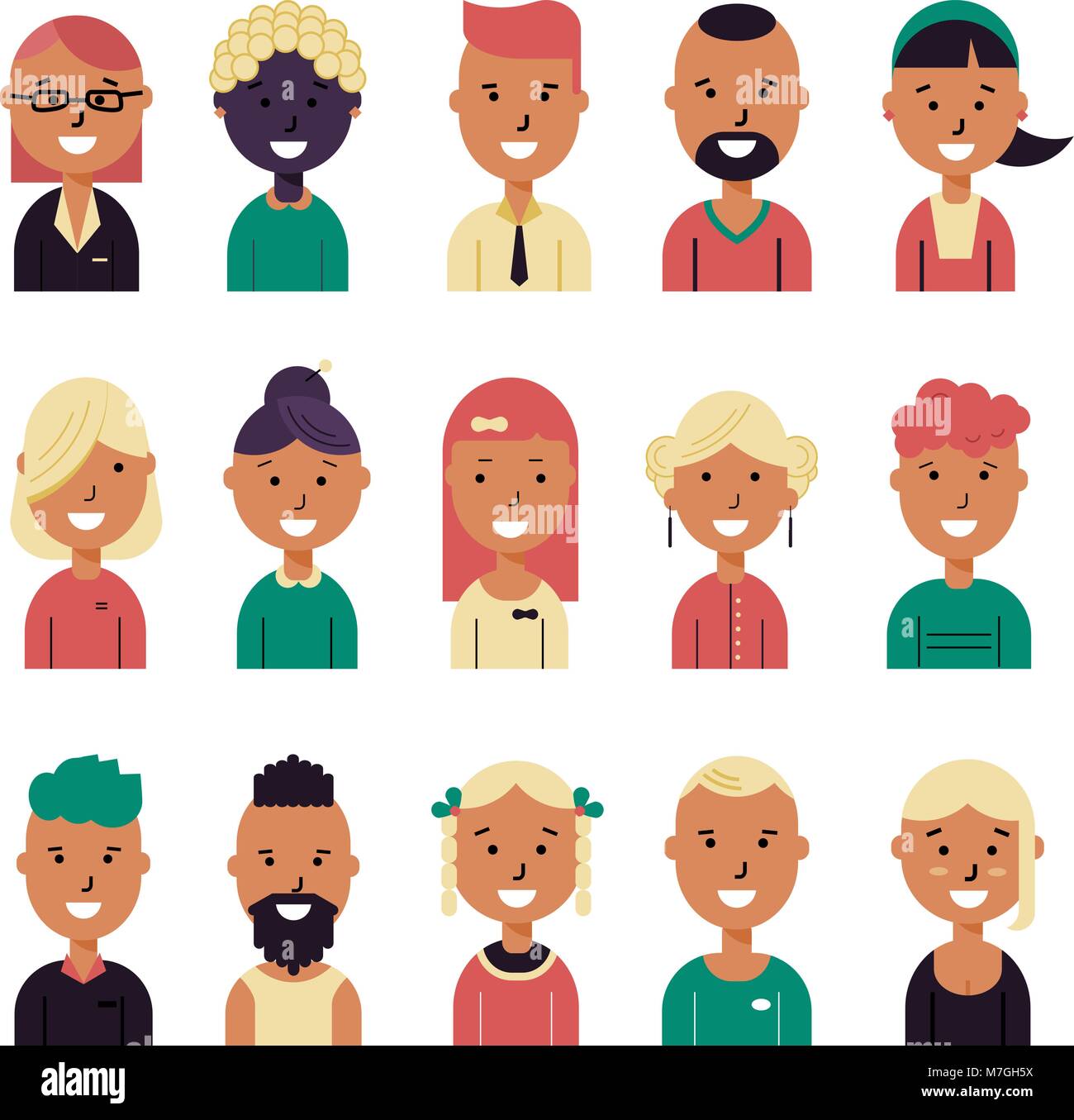 Smiling female black teenager Stock Vector Images - Alamy