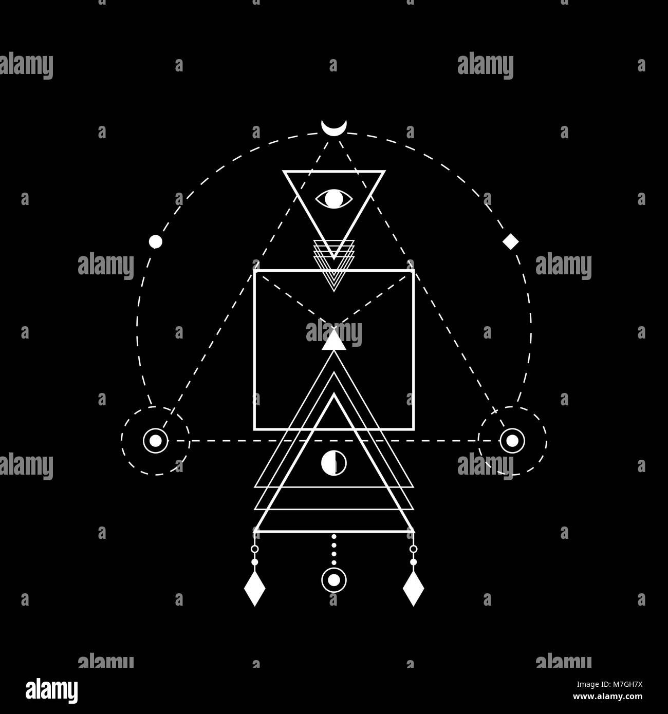Sacred geometry forms. Magical totem. Alchemy, religion, philosophy ...