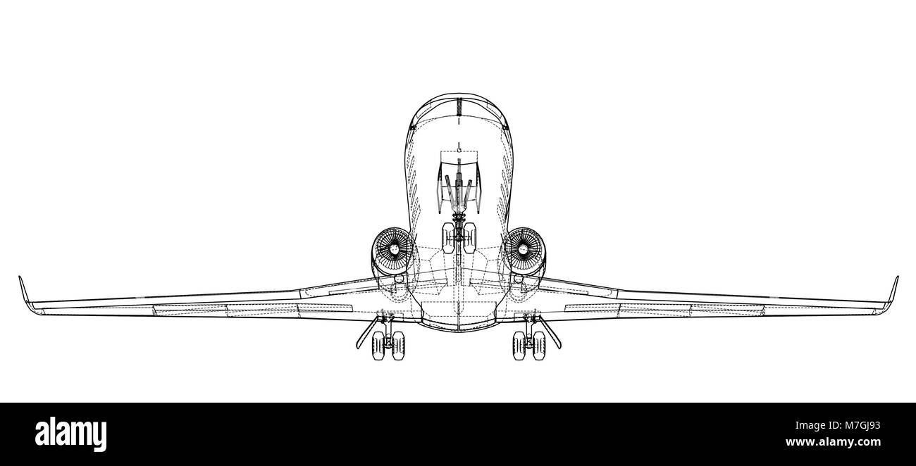 Airplane blueprint. Vector Stock Vector Image & Art - Alamy