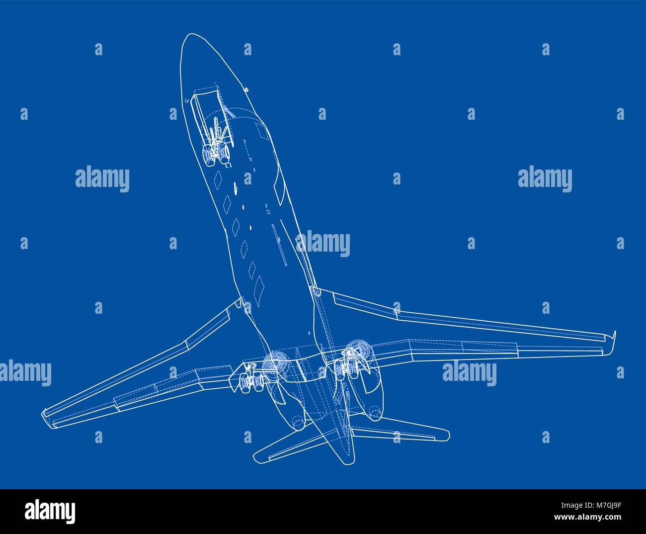 Airplane blueprint. Vector Stock Vector Image & Art - Alamy