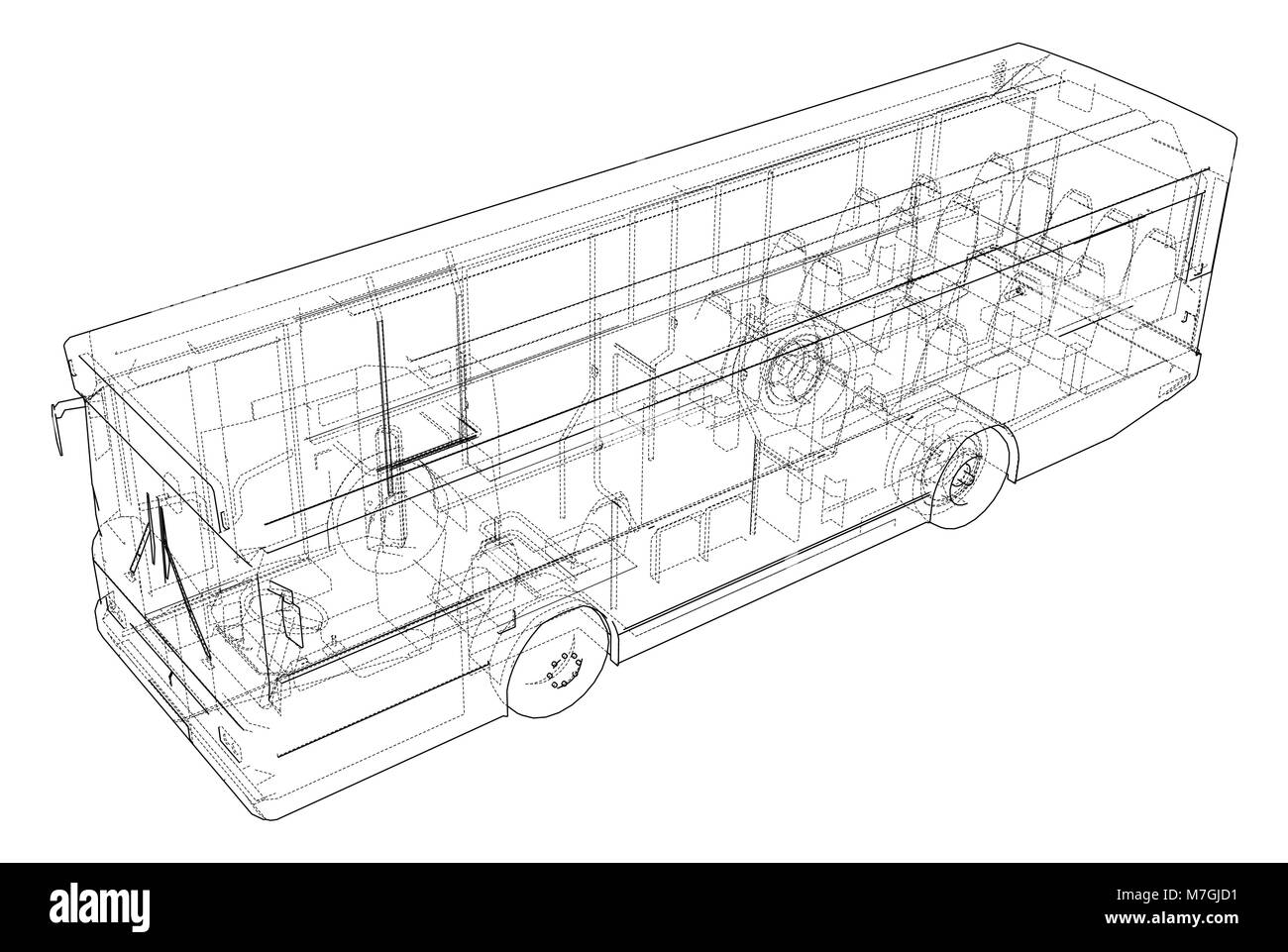 Concept city bus. Vector rendering of 3d Stock Vector Image & Art - Alamy