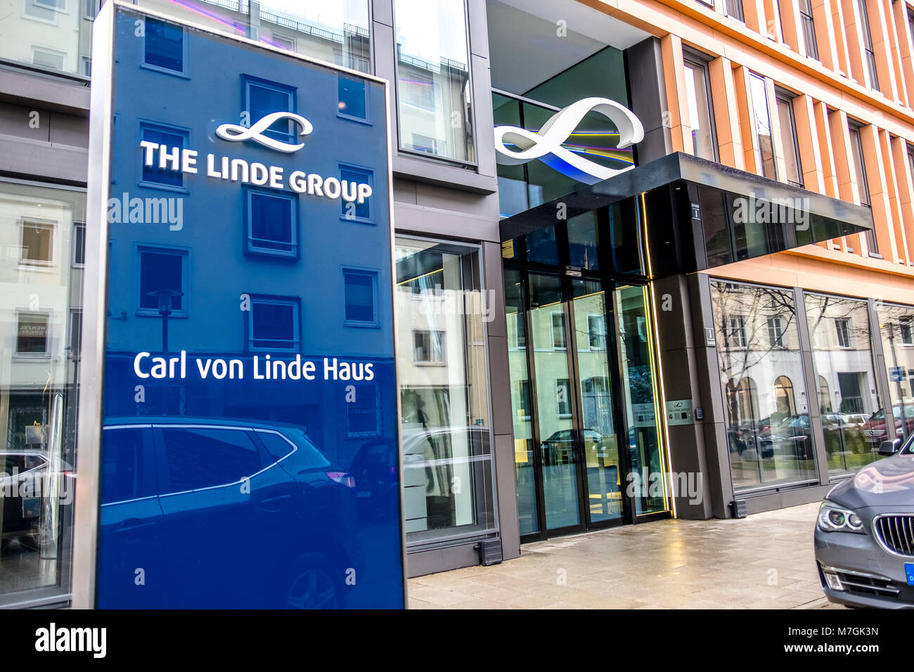 MUNICH / GERMANY - FEBRUARY 16 2018 : The Linde Group is a world ...