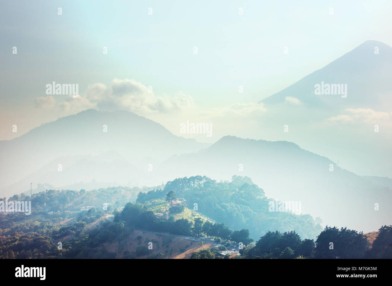 Beautiful volcanoes landscapes in Guatemala, Central America Stock ...