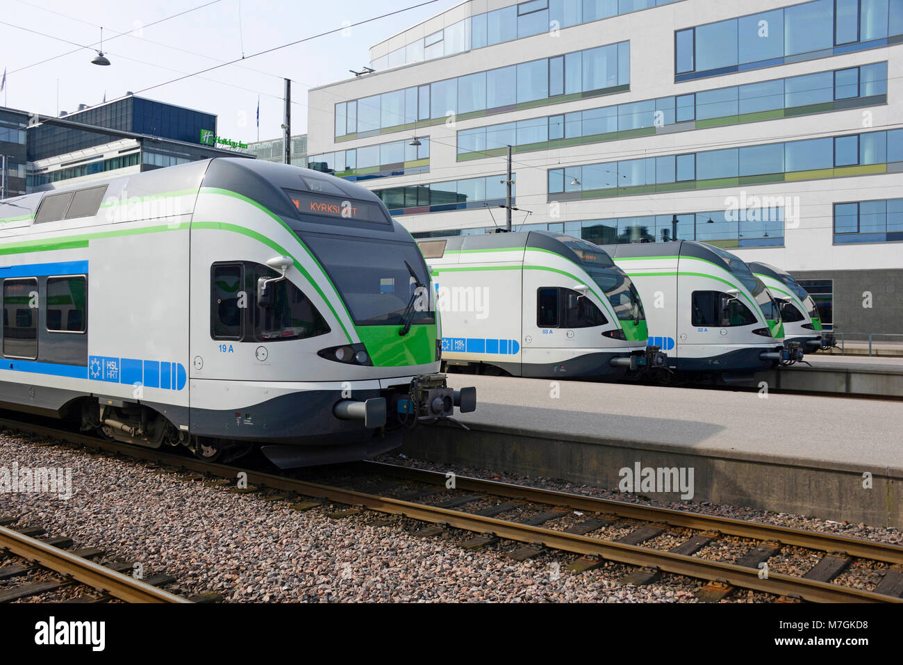 Sm5 multiple units at Helsinki railway station Stock Photo - Alamy