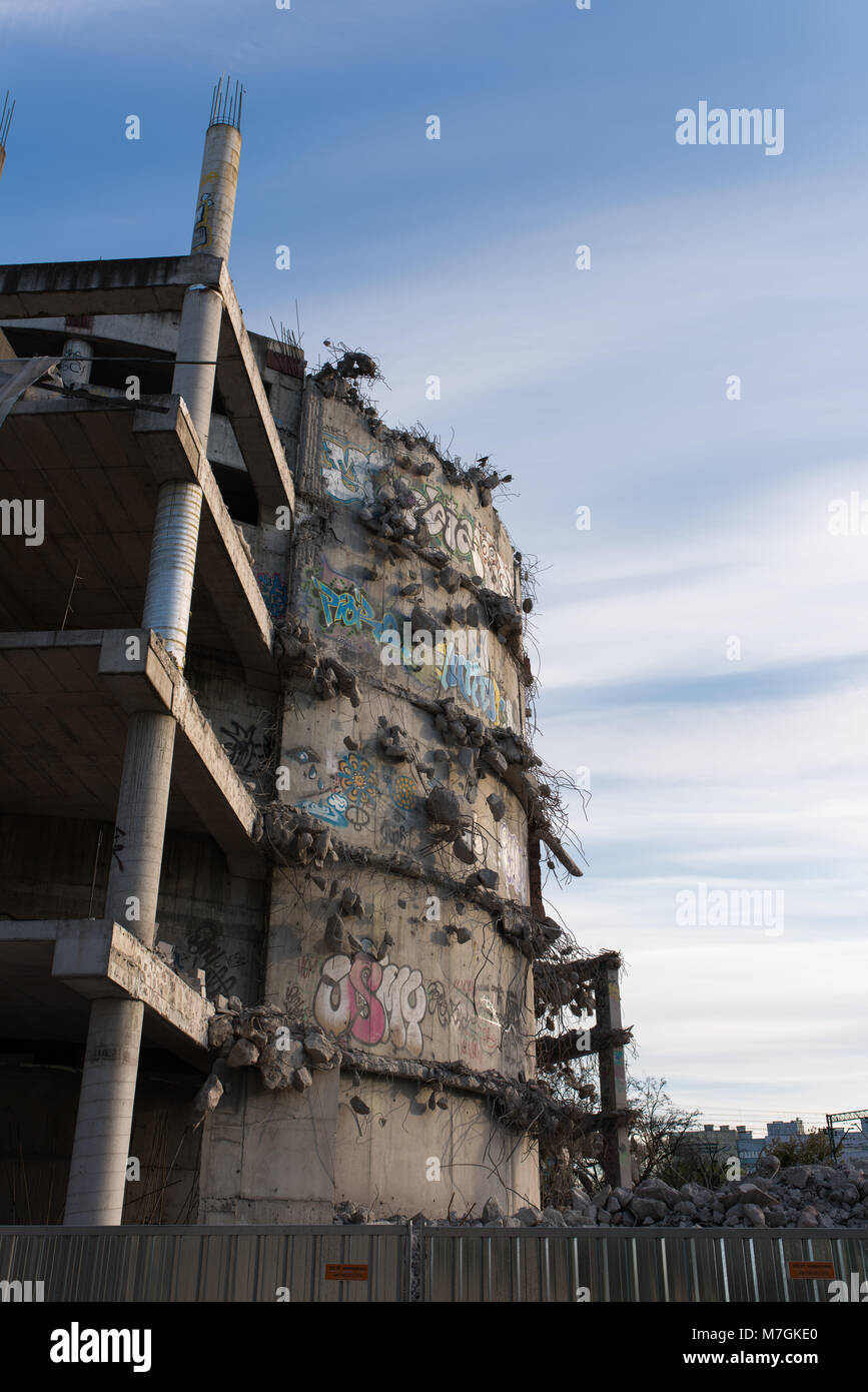 Demolition of the famous Skeleton building in Wrocław July 9 2017.The ...