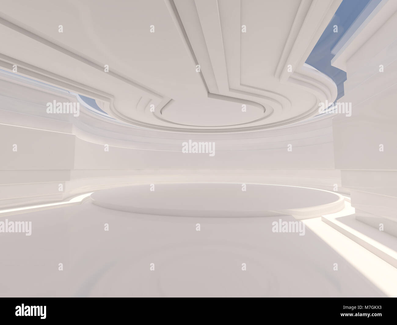 Abstract modern architecture background, empty open space interior. 3D ...