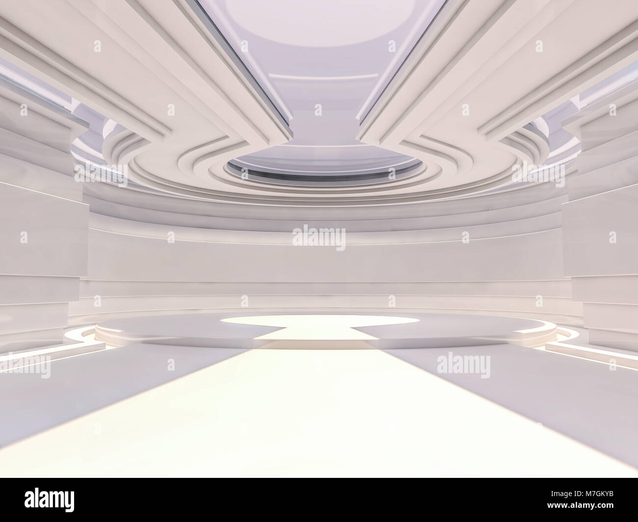 Abstract modern architecture background, empty open space interior. 3D ...