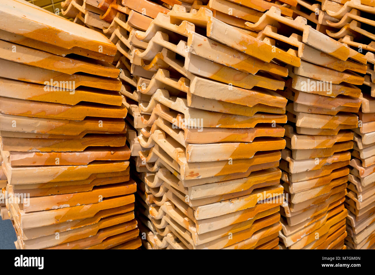 Roof tile stacking together. Prepared for construction. Exterior design ...