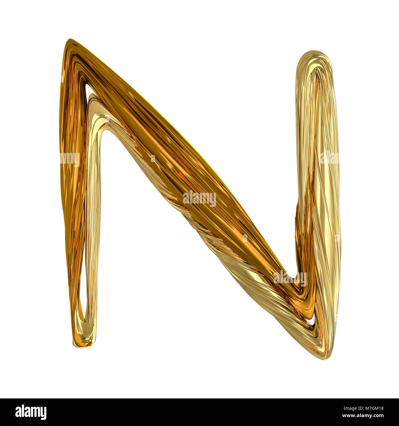 Image of gold color alphabet isolated on white. 3D rendering Stock ...