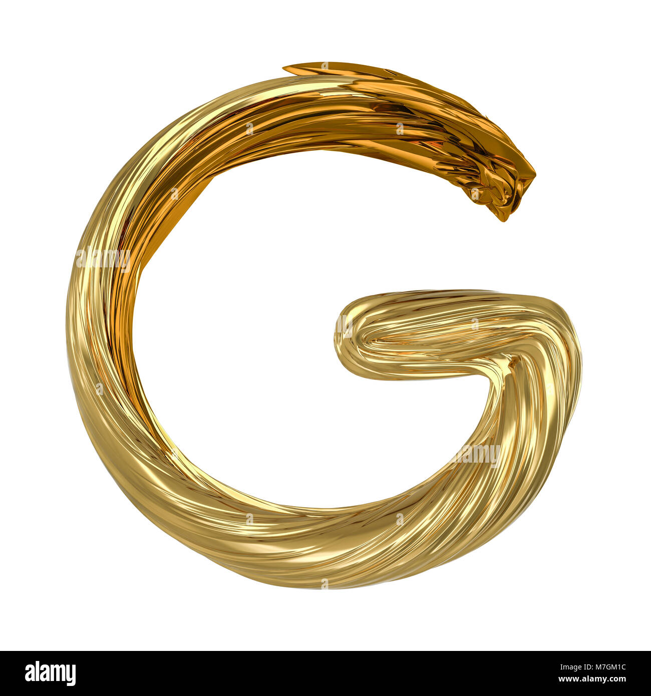 Image of gold color alphabet isolated on white. 3D rendering Stock ...