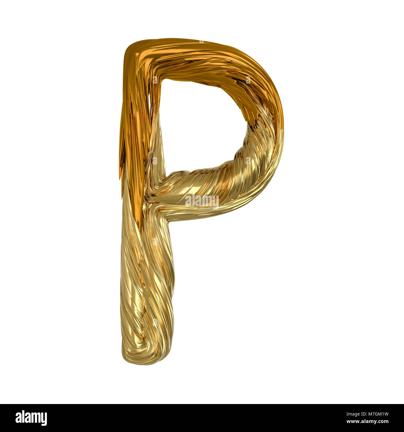 Image of gold color alphabet isolated on white. 3D rendering Stock ...