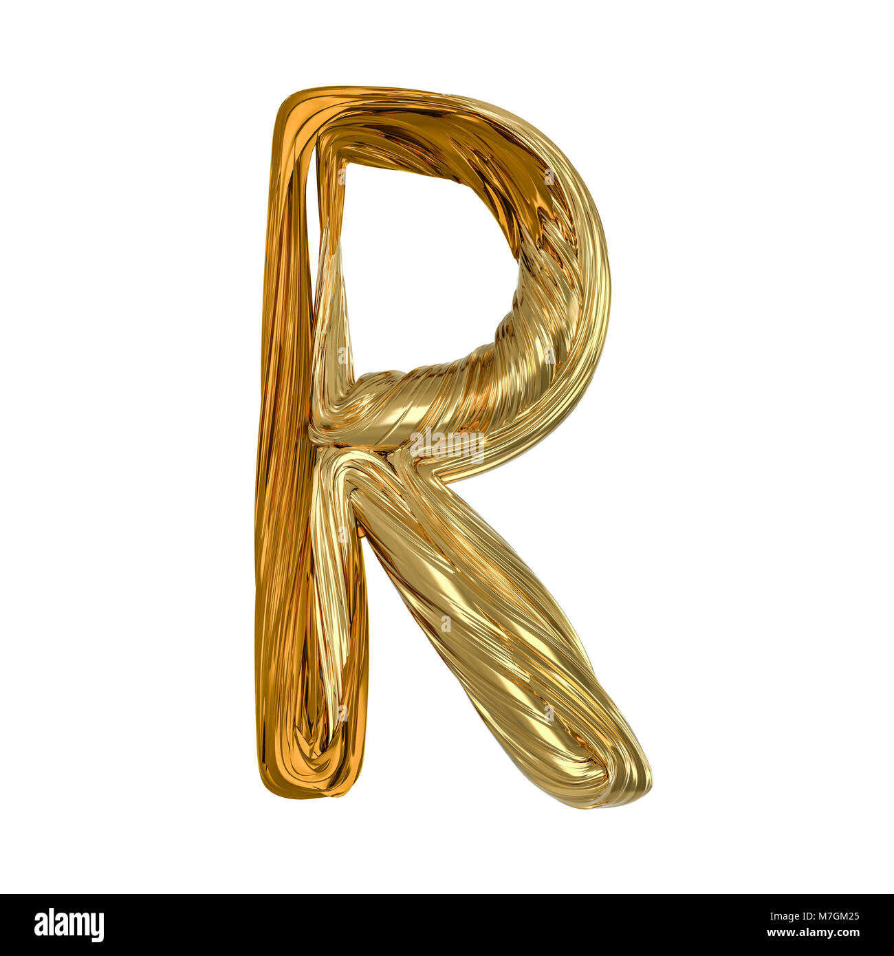 Image of gold color alphabet isolated on white. 3D rendering Stock ...