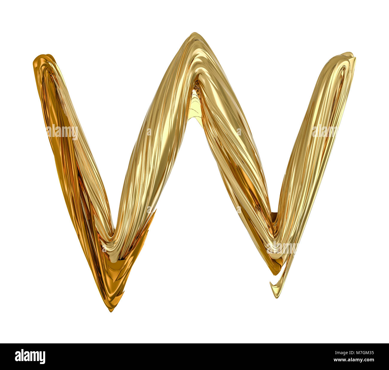 Image of gold color alphabet isolated on white. 3D rendering Stock ...