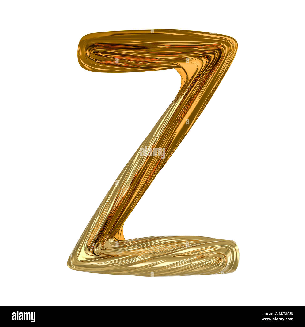 Image of gold color alphabet isolated on white. 3D rendering Stock ...