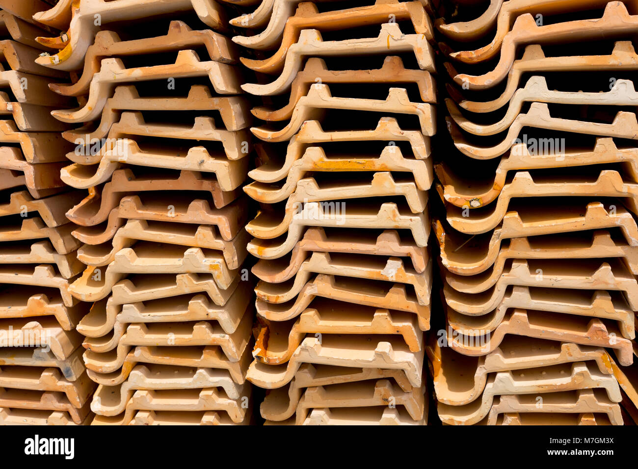 Roof tile stacking together. Prepared for construction. Exterior design ...