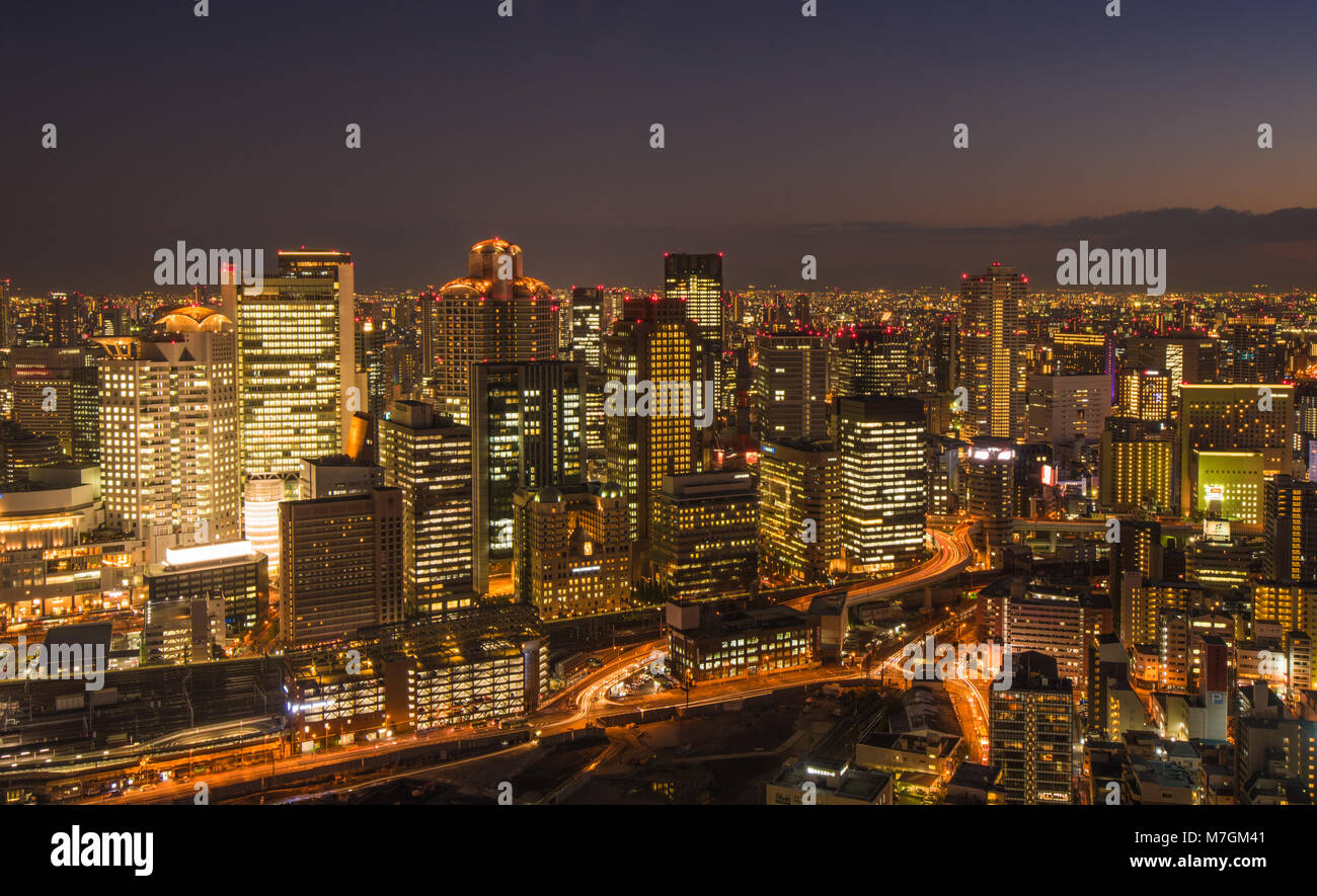Aerial view of osaka skyline hi-res stock photography and images - Alamy