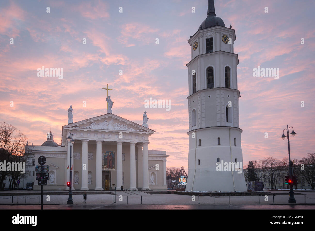 Vilnius - Lithuania. The Cathedral at first light in the morning Stock ...