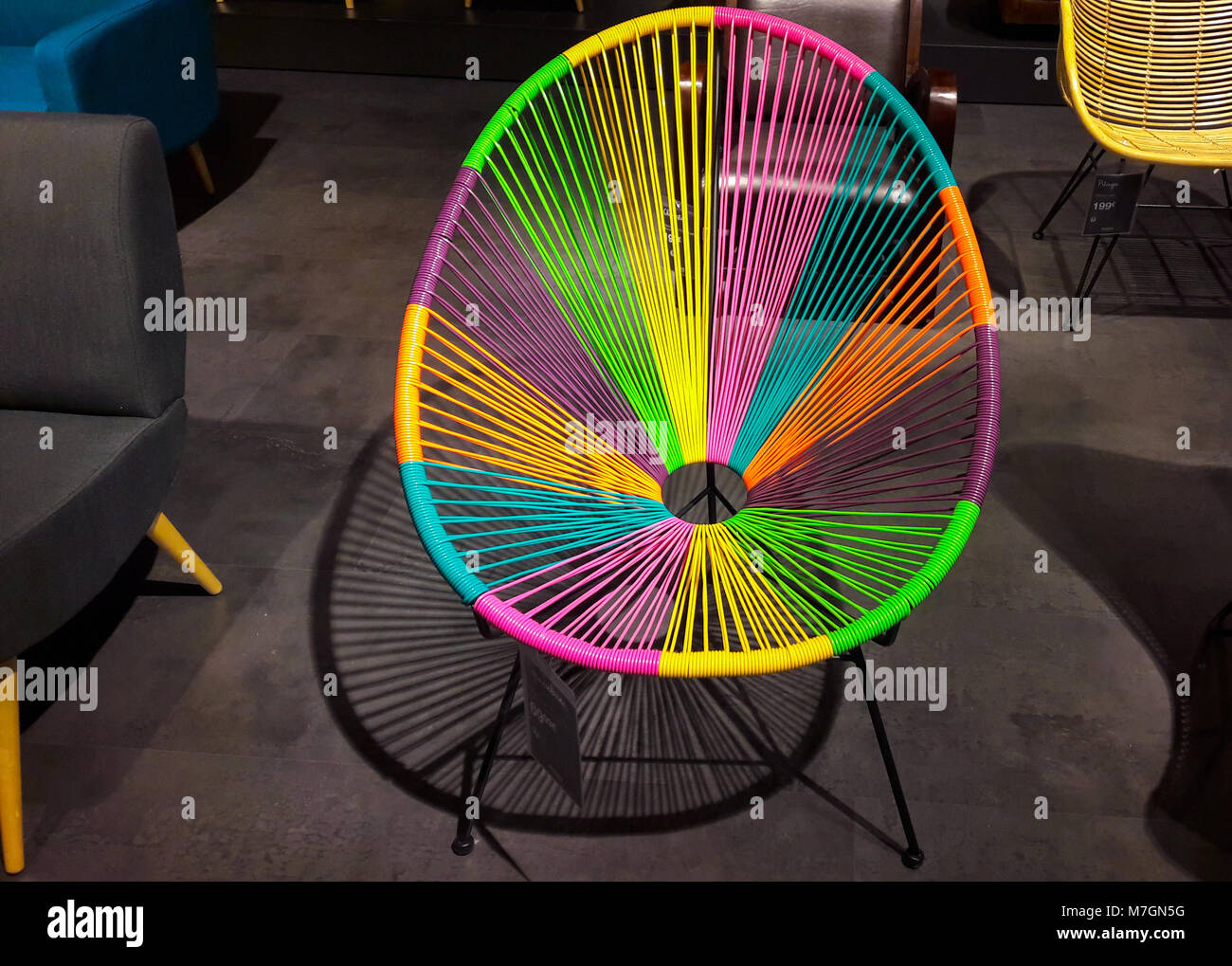 Multicolor modern chair Stock Photo - Alamy