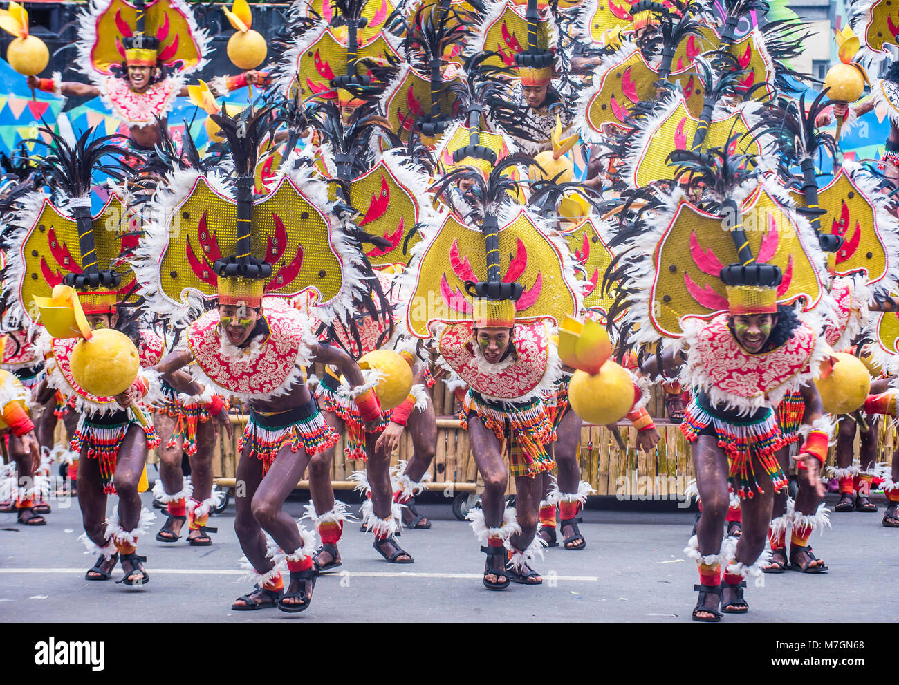 Participants in the Dinagyang Festival in Iloilo Philippines Stock ...