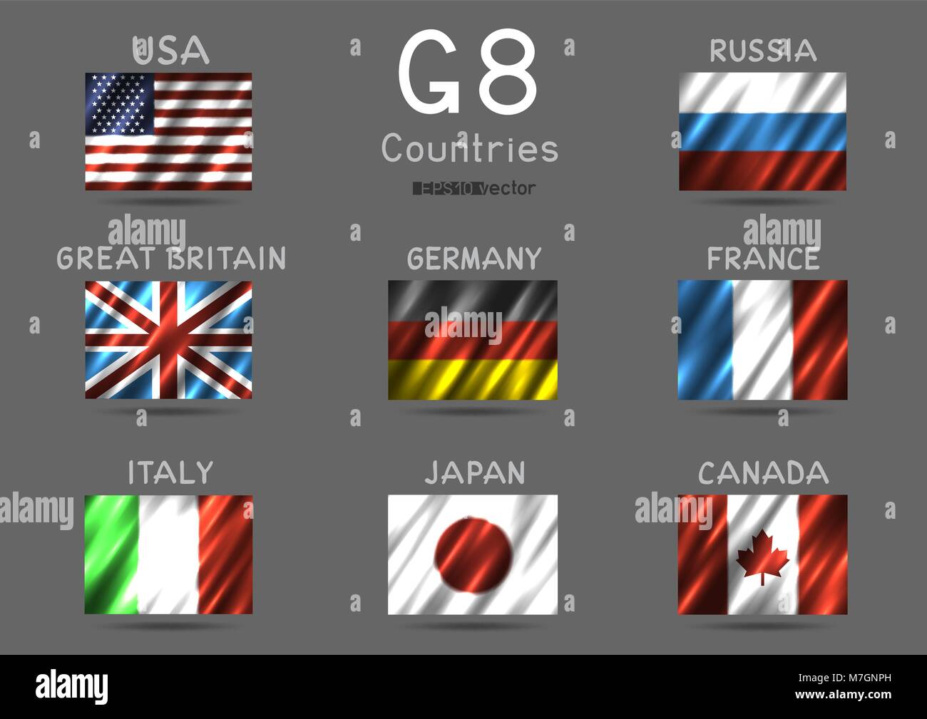 G8 National flag icon set Stock Vector Image & Art - Alamy