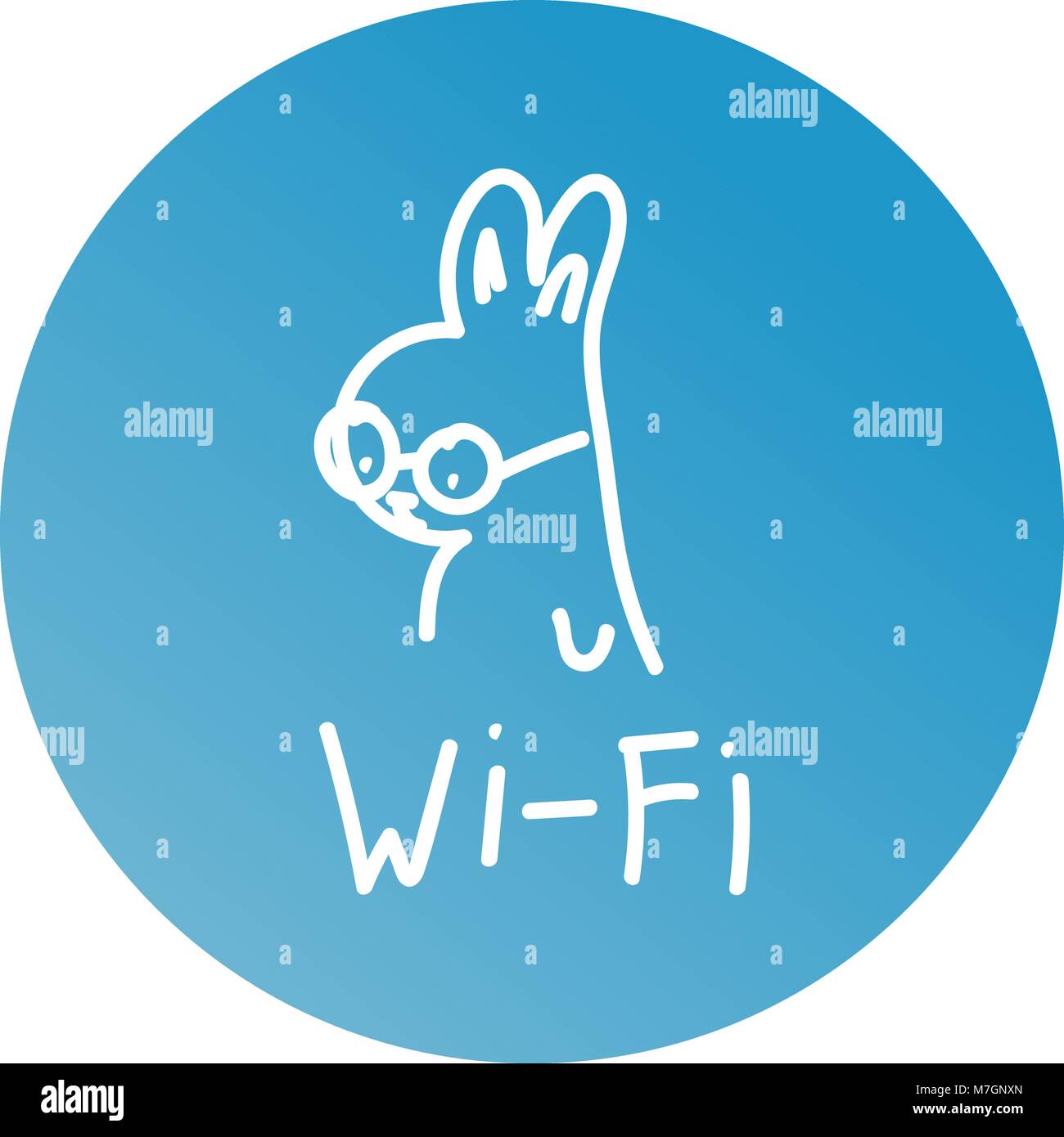 Rabbit one line art logo design. WIFI vector illustration Stock Vector ...