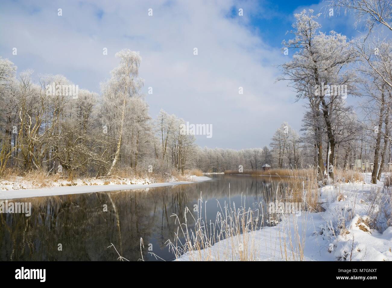 Mouth of Wegorapa river to Mamry Lake, Mazury, Wegorzewo, Poland Stock ...