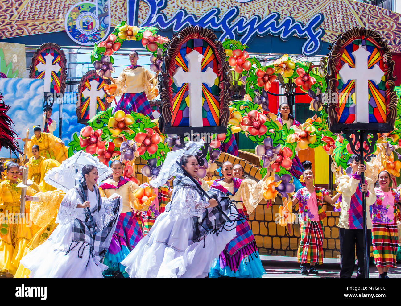 Participants in the Dinagyang Festival in Iloilo Philippines Stock ...